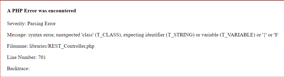 Error REST_Controller library import · Issue #1005 · chriskacerguis/codeigniter-restserver · GitHub