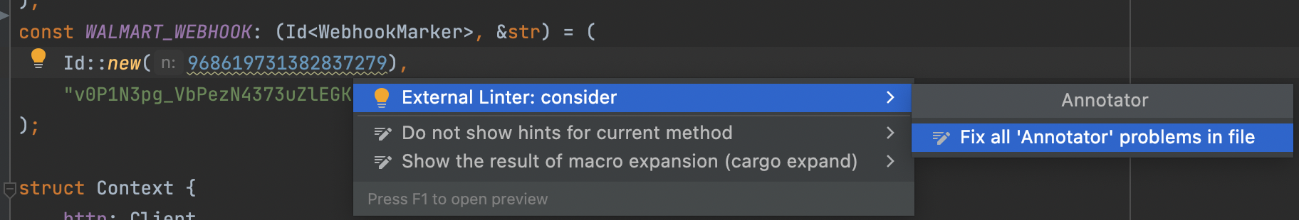 Provide lint-based suppress quick-fixes for external linter annotations · Issue #8794 · intellij ...
