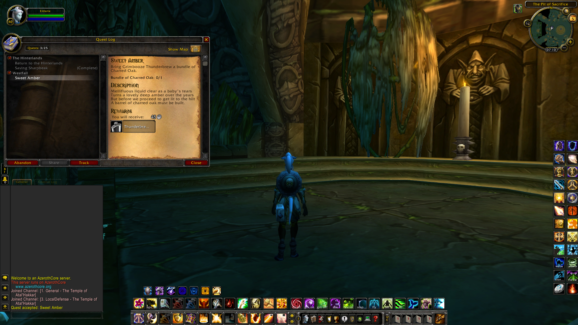 [Quest] Sweet Amber (Bundle of Charred Oak part), "Show map" shows ...