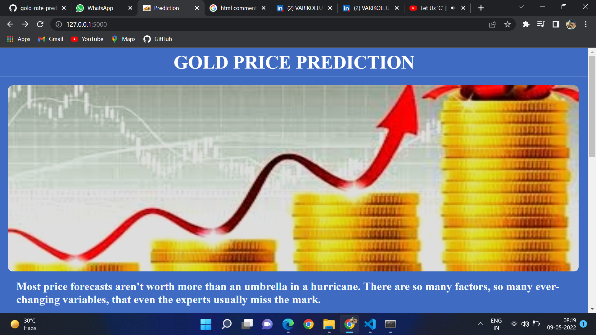 GitHub - Varikollu-Tejassu/gold-rate-prediction: machine learning ...