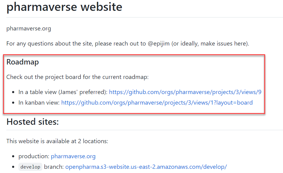 [BUG] Roadmap links do not work (at least for users who are not members) · Issue #117 ...