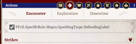 Sparkling Targe Defending Checkbox Label Translation missing · Issue #5087 · foundryvtt/pf2e ...