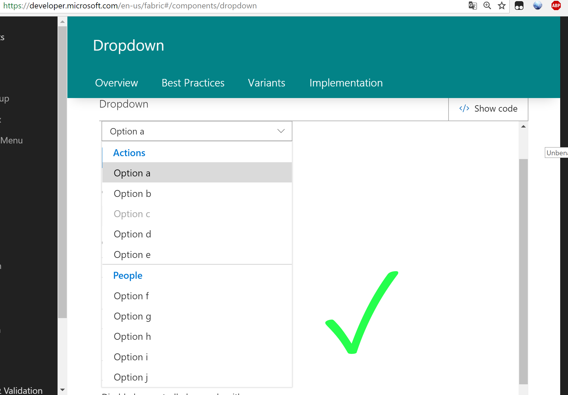 The dropdown component does not tolerate a slight decreased space in height for the callout ...