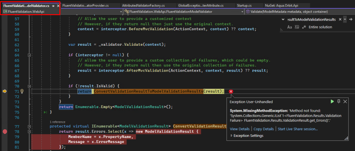 AddToModelState Error after updating to 11.0.3 · Issue #1967 · FluentValidation/FluentValidation ...