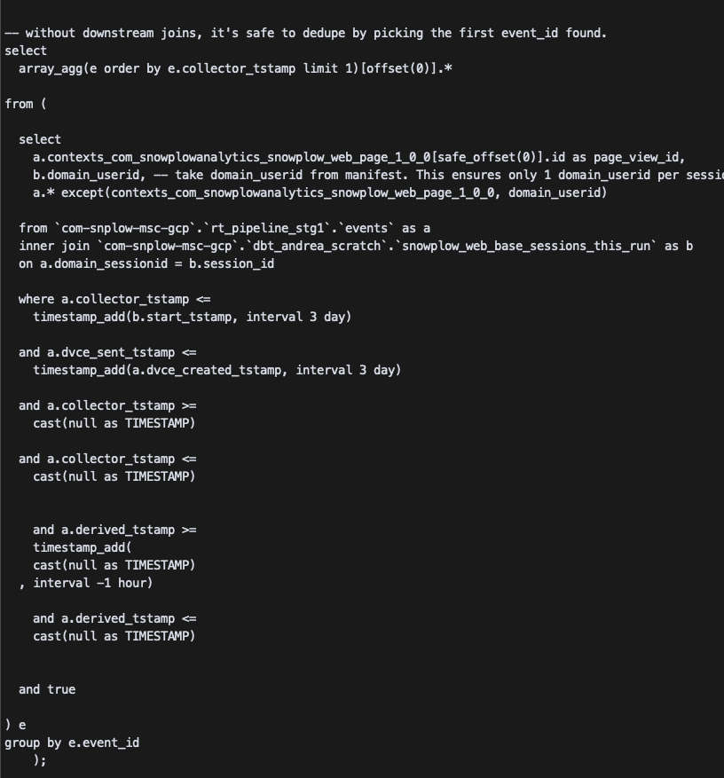 Package Fails On Bigquery When There Are No Sessions Within The Date Range · Issue 129