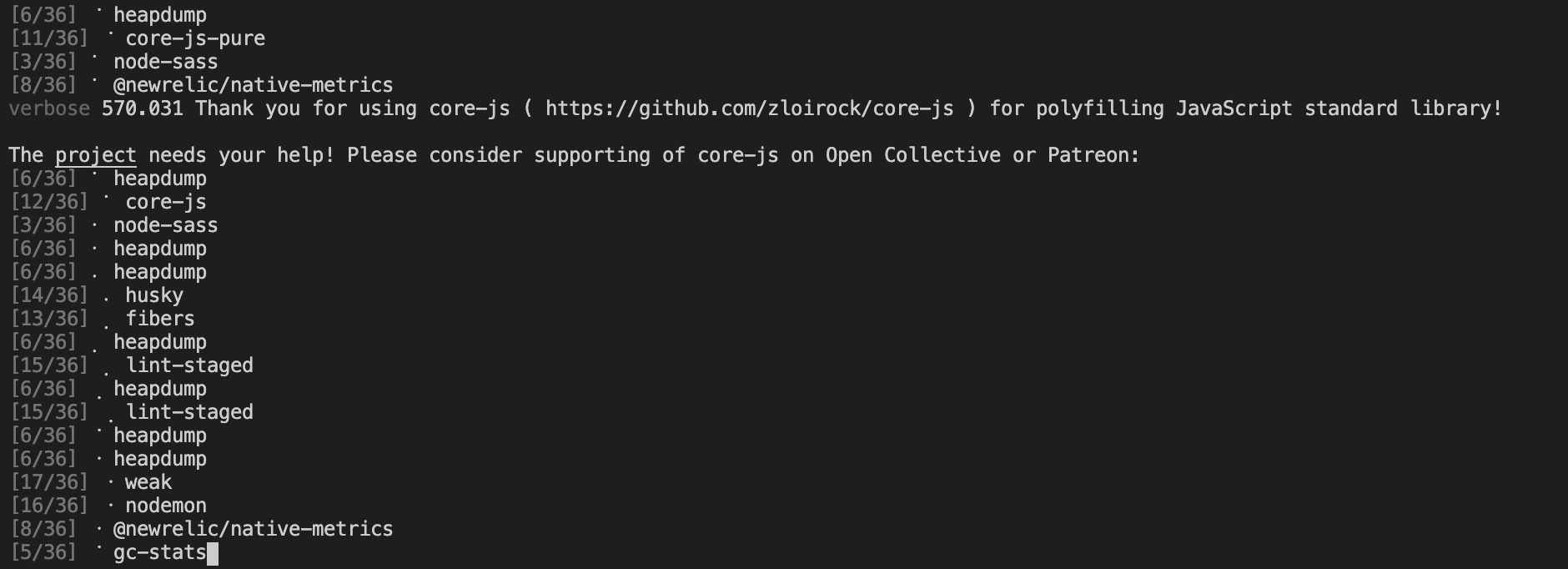yarn stuck at building fresh packages (appium-chromedriver, weak, gc-stats, and/or node-sass) on ...