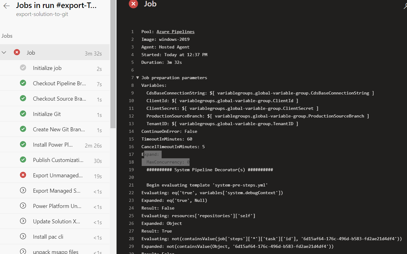 export-solution-to-git pipeline error · Issue #924 · microsoft/coe-starter-kit · GitHub