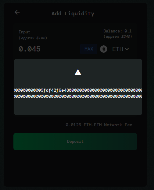 Failed Adding Liquidity to ETH / RUNE pair, accepted ETH but rejected ...