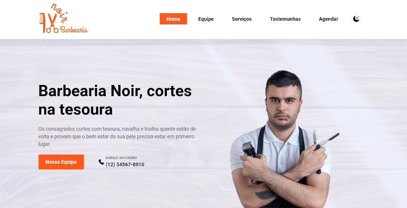 GitHub - tiagocreator/noir-barbearia: Noir é um site 100% responsivo de barbearia, com dark-mode ...