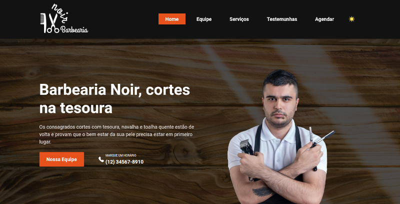GitHub - tiagocreator/noir-barbearia: Noir é um site 100% responsivo de barbearia, com dark-mode ...