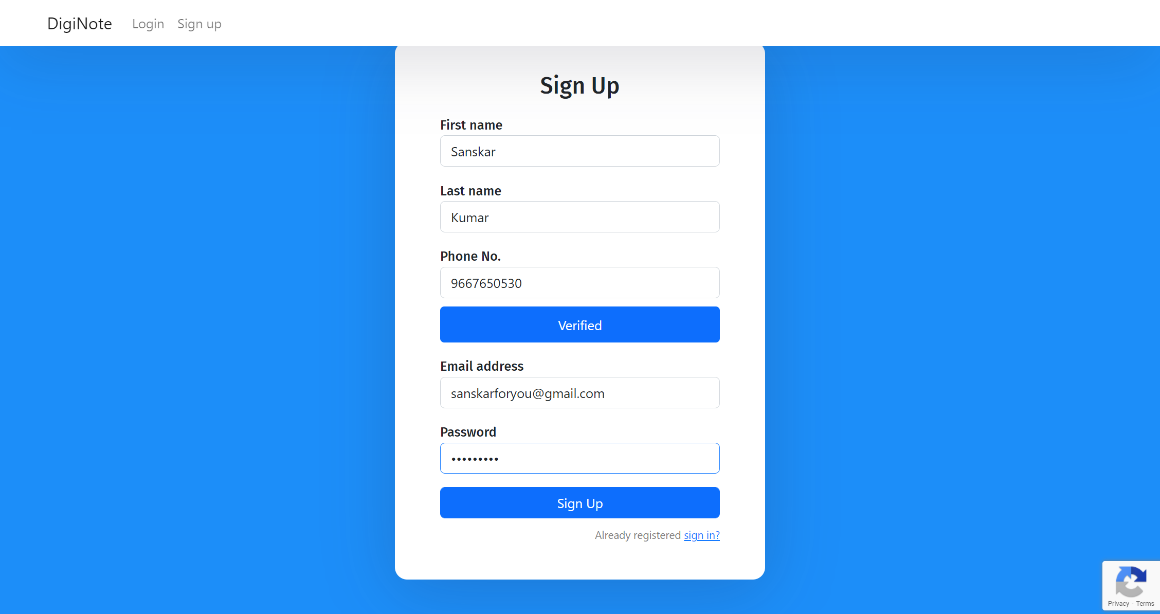 Github Sanskar Kumardiginotes A React App With Nodejs At The Backend With Login Feature And