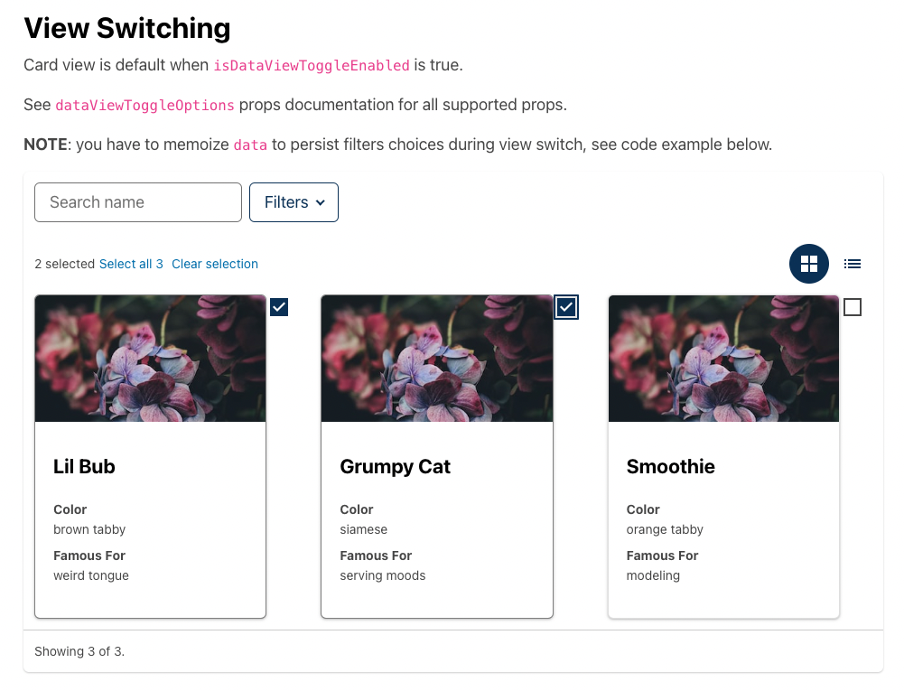 Selectable CardView in DataTable: Search query resultant value · Issue #1740 · openedx/paragon ...