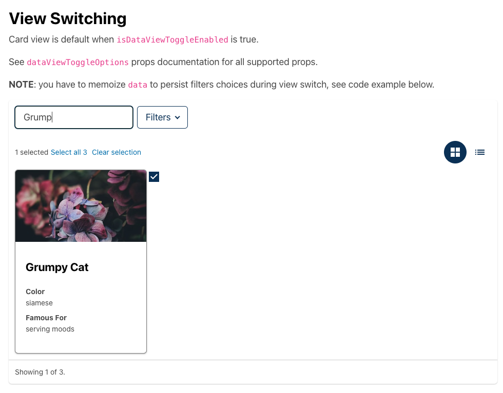 Selectable CardView in DataTable: Search query resultant value · Issue #1740 · openedx/paragon ...