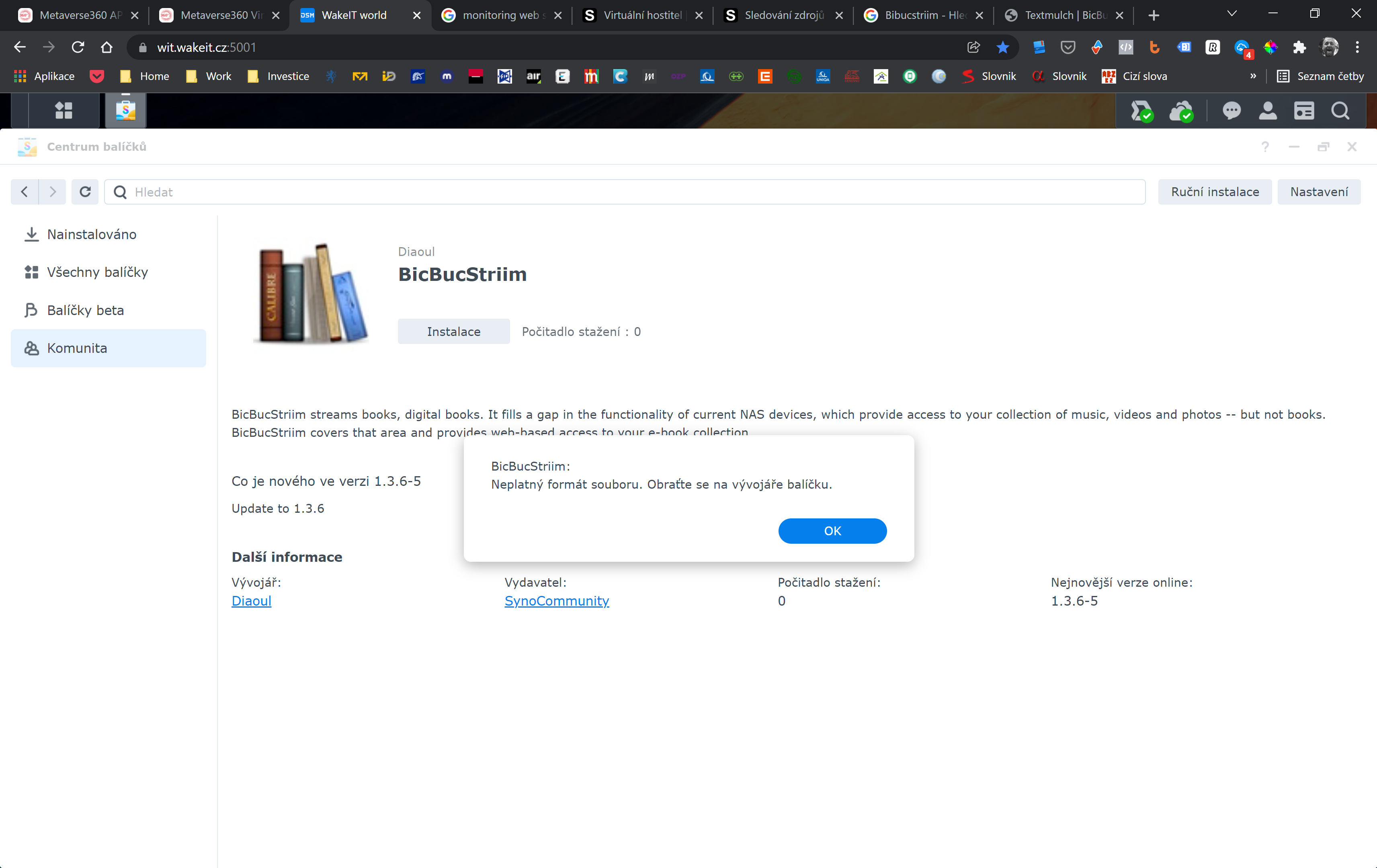 Problem with instalation · Issue #5105 · SynoCommunity/spksrc · GitHub