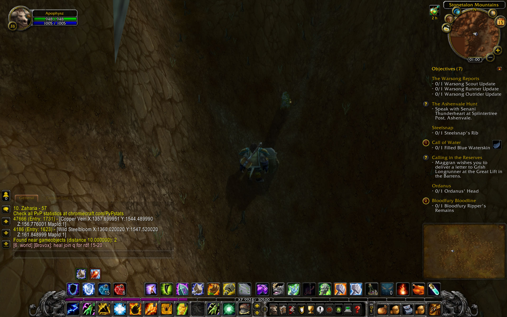 Herbalism: Herb Nodes: Wild Steelbloom node in Stonetalon Mountains has ...