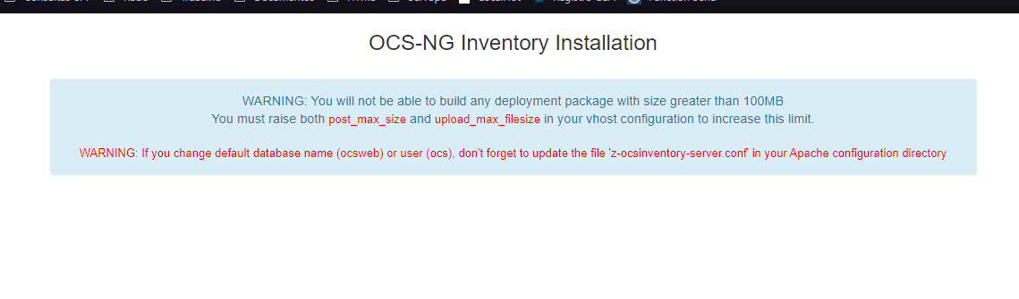 Bug Ocs Ng Inventory Installation Dont Continue · Issue 1309 · Ocsinventory Ngocsinventory