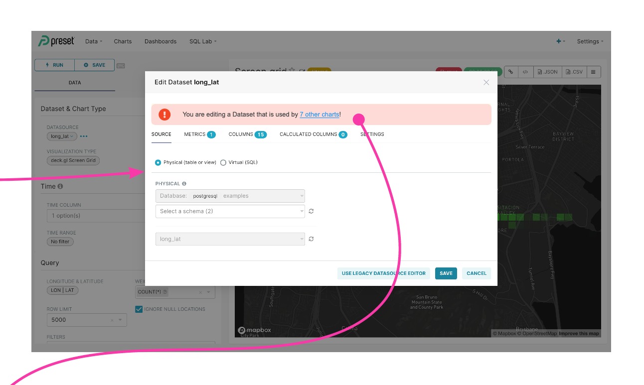 Editing Datasource edits the name globally for all charts, not locally for the given chart ...