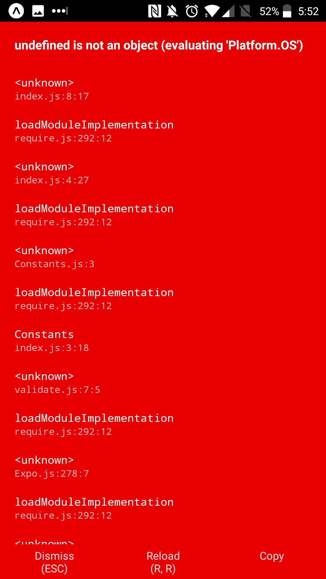 Undefined Is Not An Object Evaluating Platform Os When Scanning