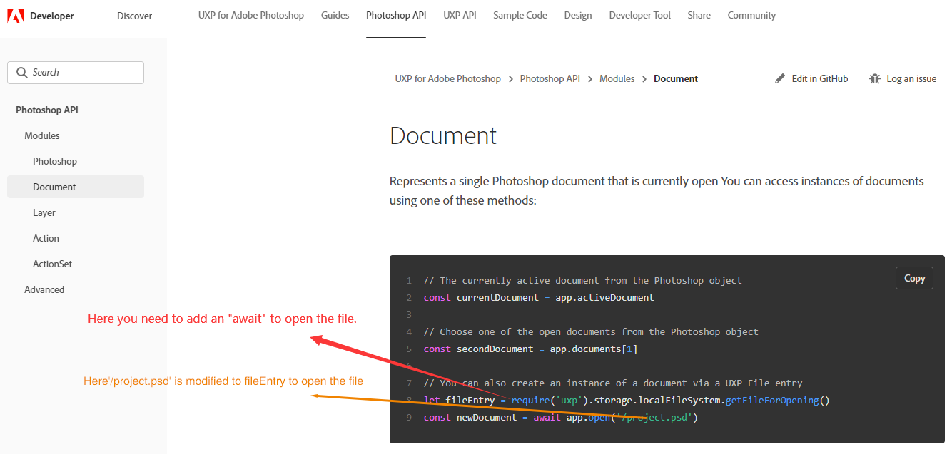 Feedback on learning problems for newbies · Issue #204 · AdobeDocs/uxp-photoshop · GitHub