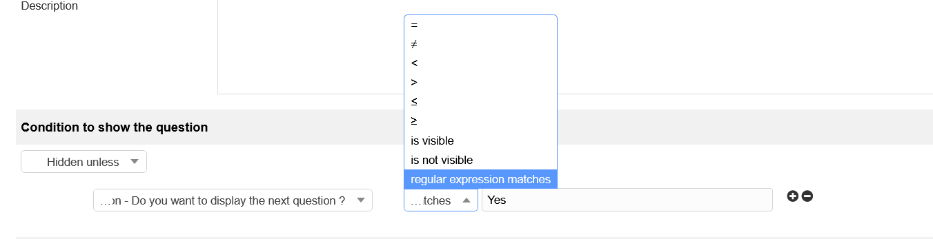 REGEXP Condition to hide the question not working · Issue #2328 · pluginsGLPI/formcreator · GitHub