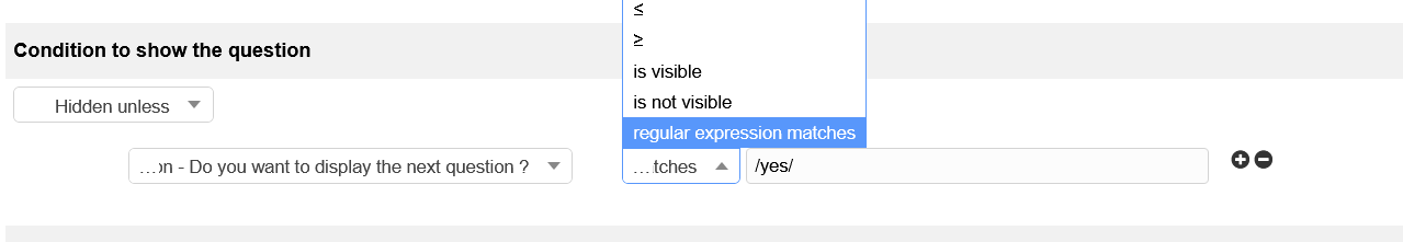 REGEXP Condition to hide the question not working · Issue #2328 · pluginsGLPI/formcreator · GitHub