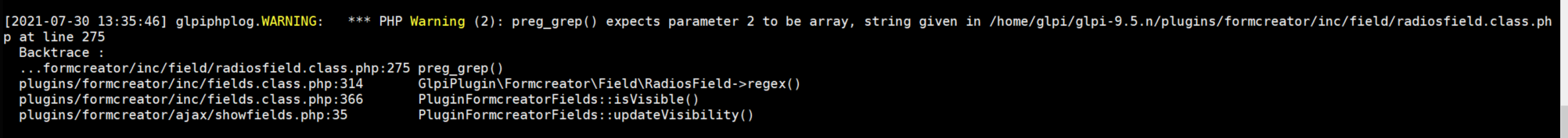 REGEXP Condition to hide the question not working · Issue #2328 · pluginsGLPI/formcreator · GitHub