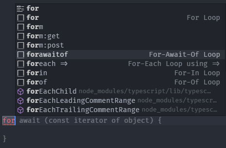 Suggestion Preview should preview snippets that have set a prefix that ...