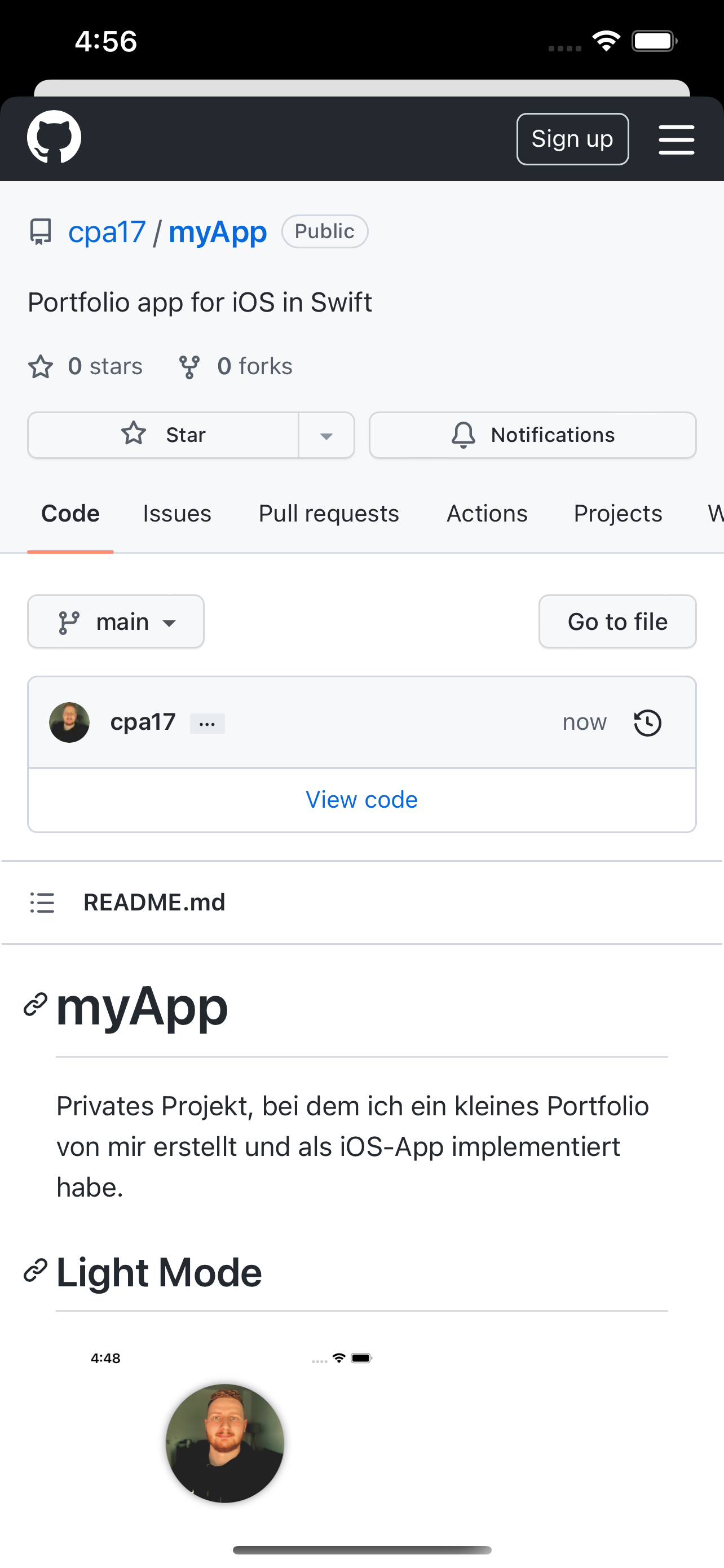 GitHub - cpa17/myApp: Portfolio app for iOS in Swift