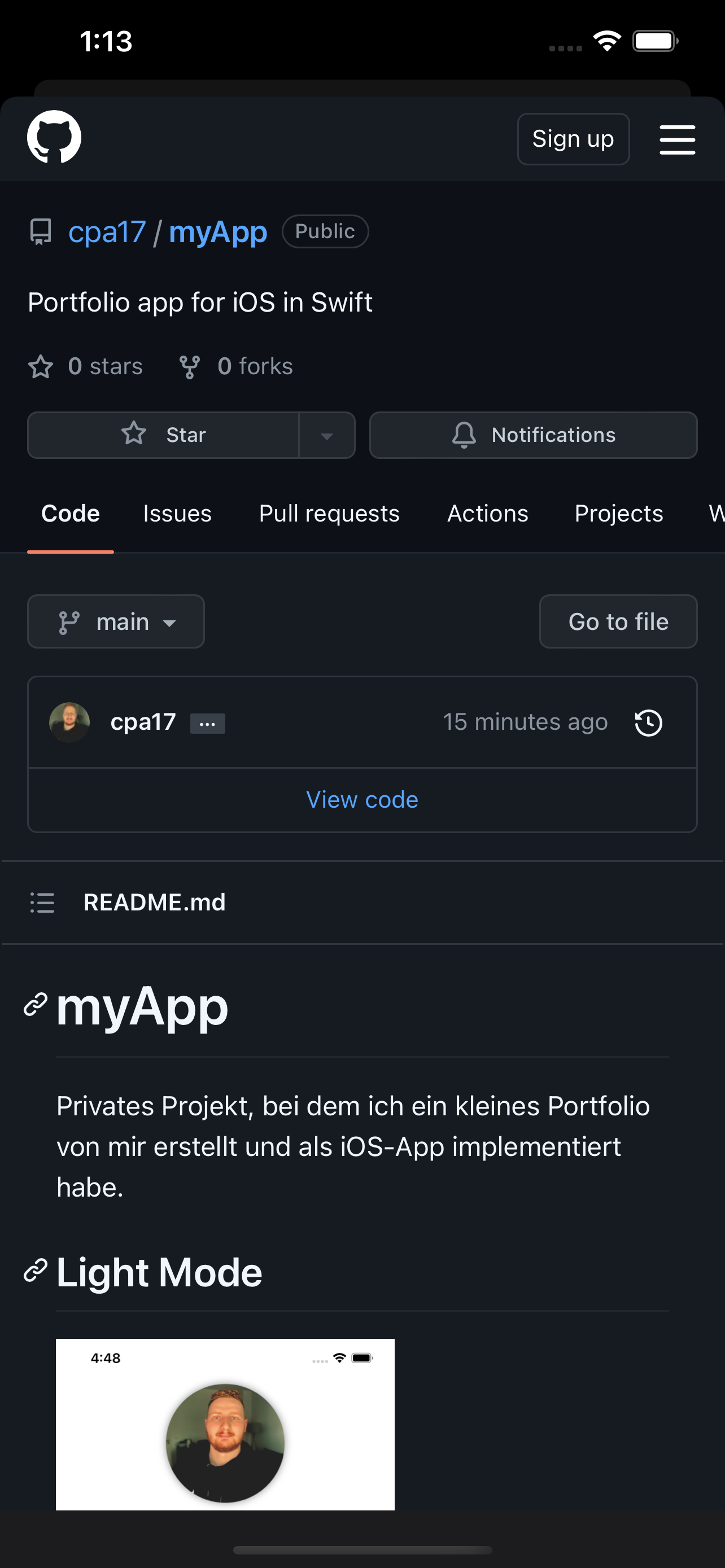GitHub - cpa17/myApp: Portfolio app for iOS in Swift