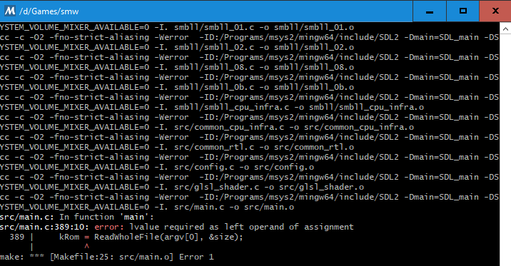 Compilation failure. · Issue #21 · snesrev/smw · GitHub