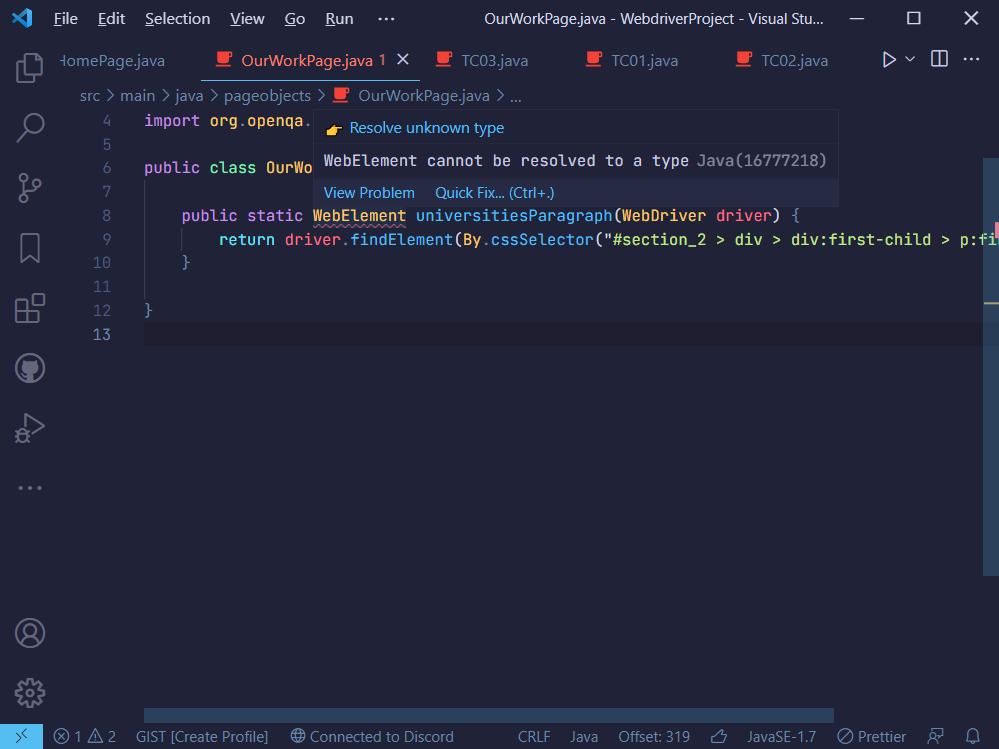 Long clicking `Quick Fix` in Content Hover Widget engages the quick fix action closest to the ...