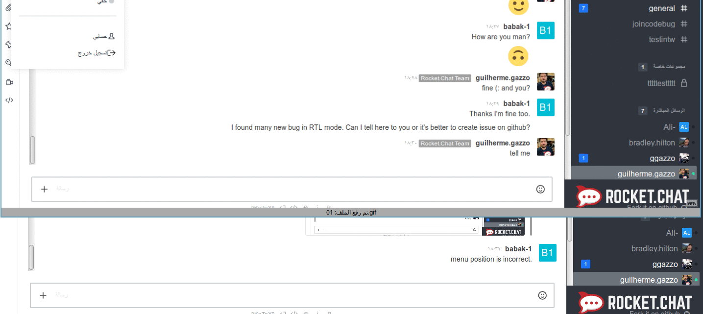 [BUG] [UI] Menu and reaction button position is incorrect in RTL · Issue #8179 · RocketChat ...