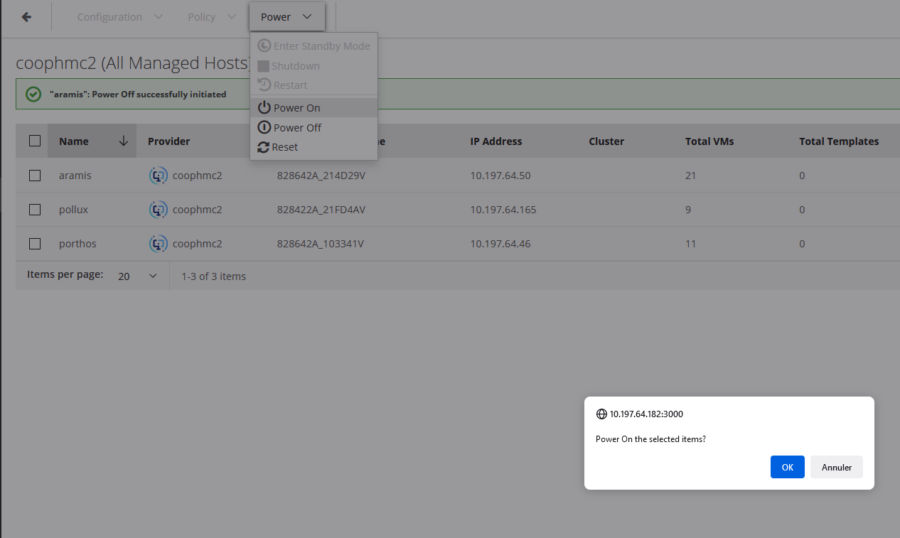Infrastructure Hosts Power operations can be done even if no Host is selected · Issue #8465 ...