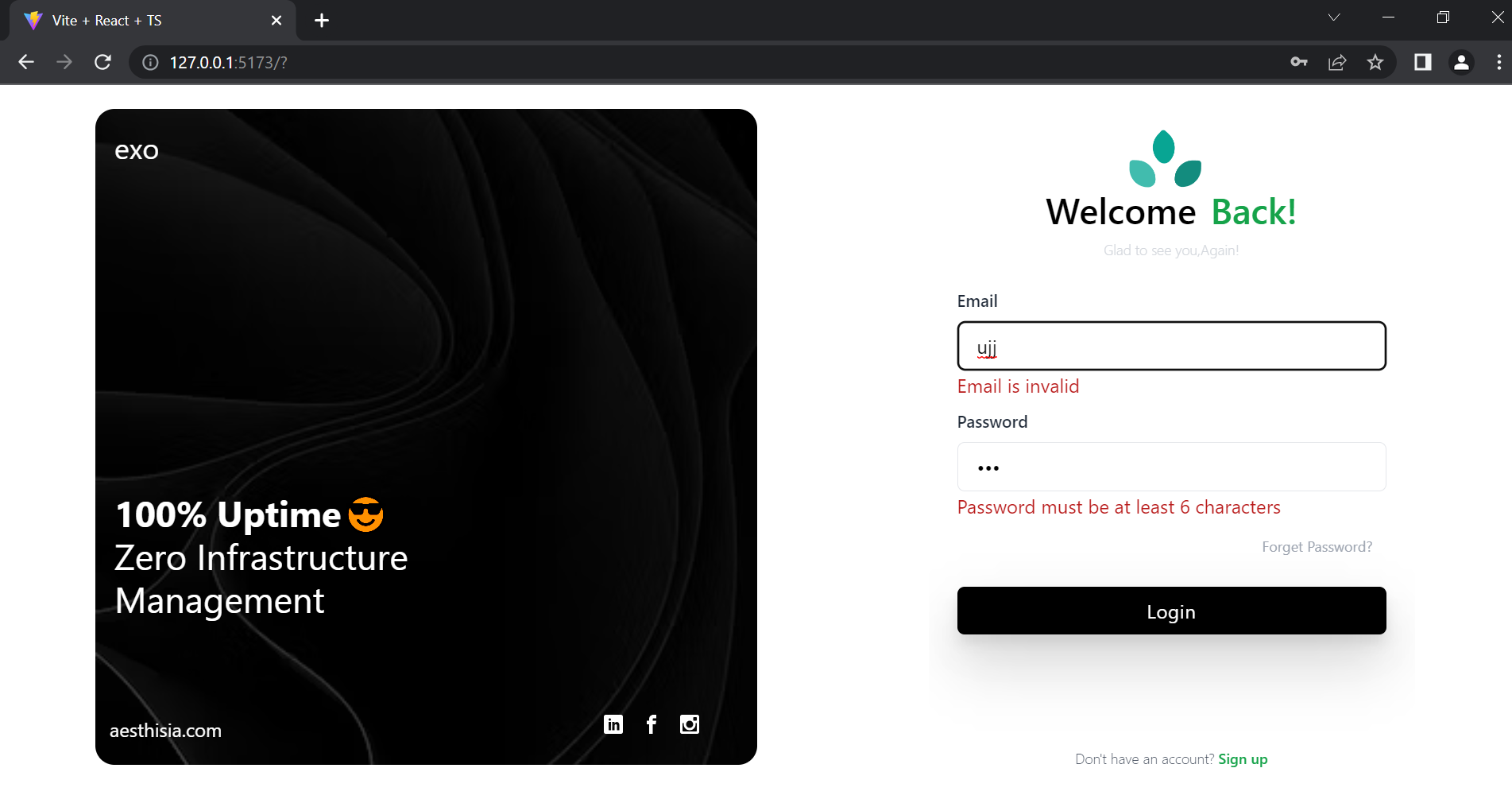 GitHub - Ujjawal640/Loginpagetask: React application