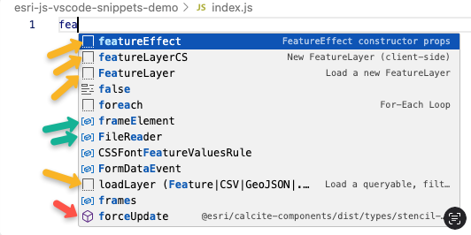Customize icon for snippets suggestions · Issue #31 · Esri/arcgis-js-vscode-snippets · GitHub