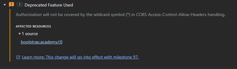 Use of deprecated CORS-Header wildcard symbol `*` · Issue #48 · Bootstrap-Academy/Bootstrap ...