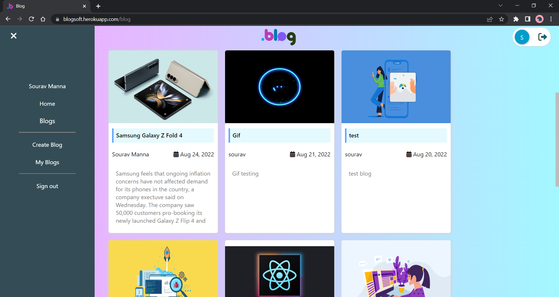 GitHub - sourav-manna/blogsoft: A blog application client side