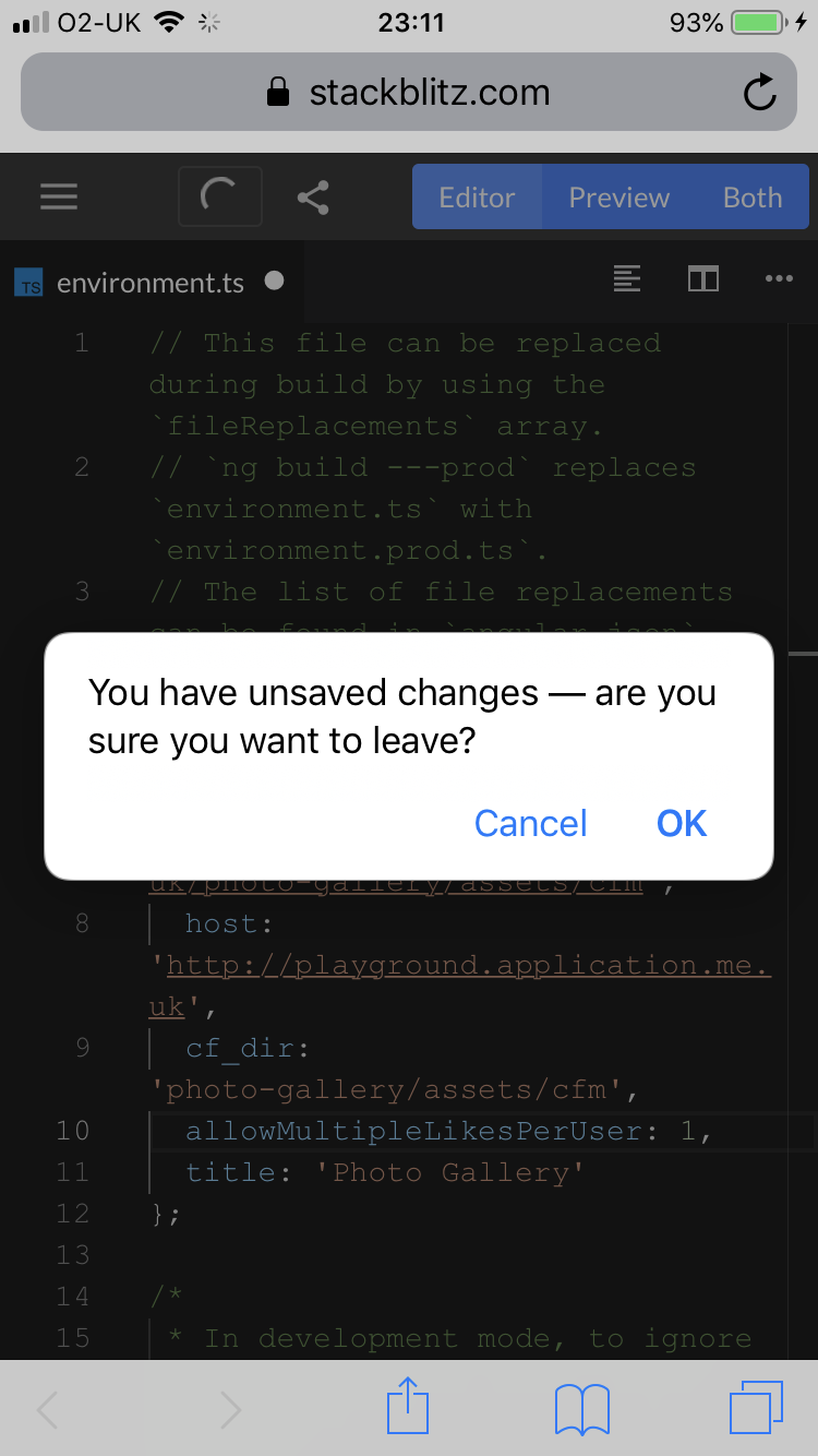 Improved Mobile Support · Issue #531 · stackblitz/core · GitHub
