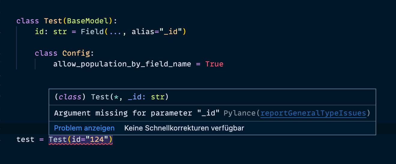 Autocomplete for vscode does not register `Field` defaults when using positional argument ...
