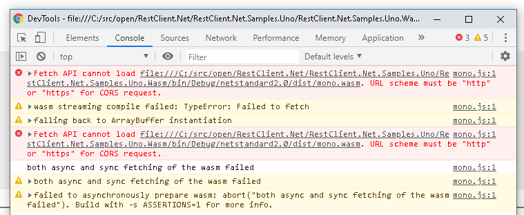 Loading html file directly only works in Edge · Issue #1337 ...