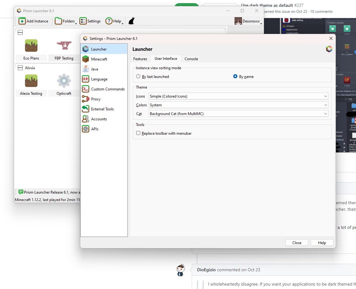 Qt doesn't support dark mode on windowsvista · Issue #653 · PrismLauncher/PrismLauncher · GitHub
