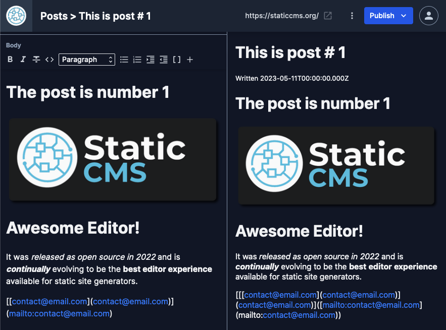 Markdown Email Link · Issue 790 · Staticjscmsstatic Cms · Github 