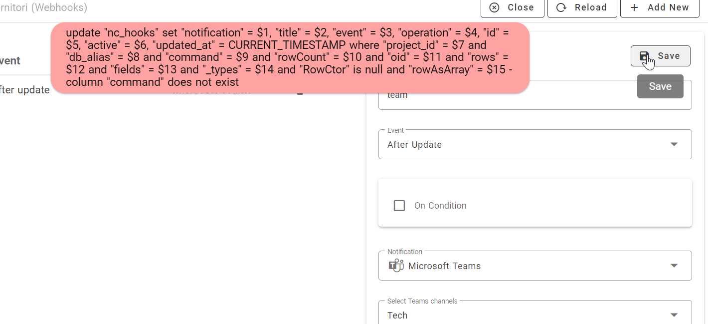 🐛 Bug: error updating teams webhook · Issue #1325 · nocodb/nocodb · GitHub