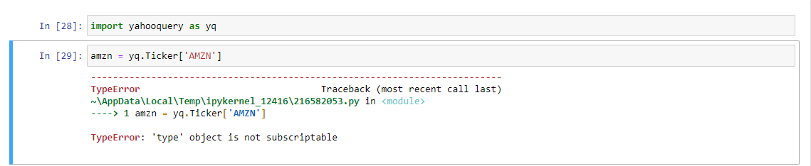 Typeerror Type Object Is Not Subscriptable · Issue 152 · Dpguthrieyahooquery · Github 8968
