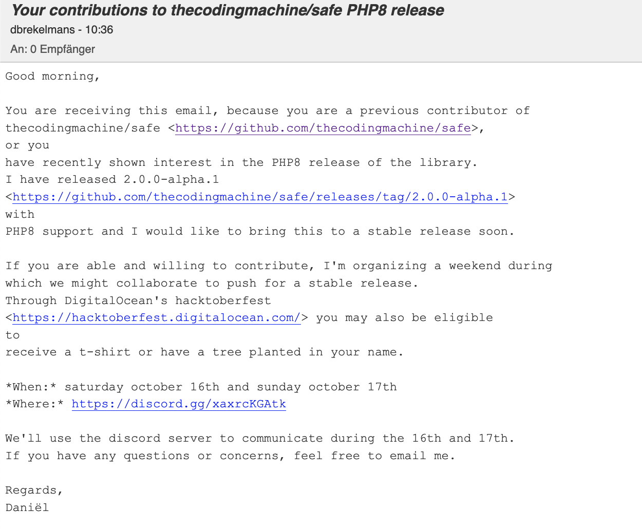 Release With Php8 Support · Issue 294 · Thecodingmachinesafe · Github 3488