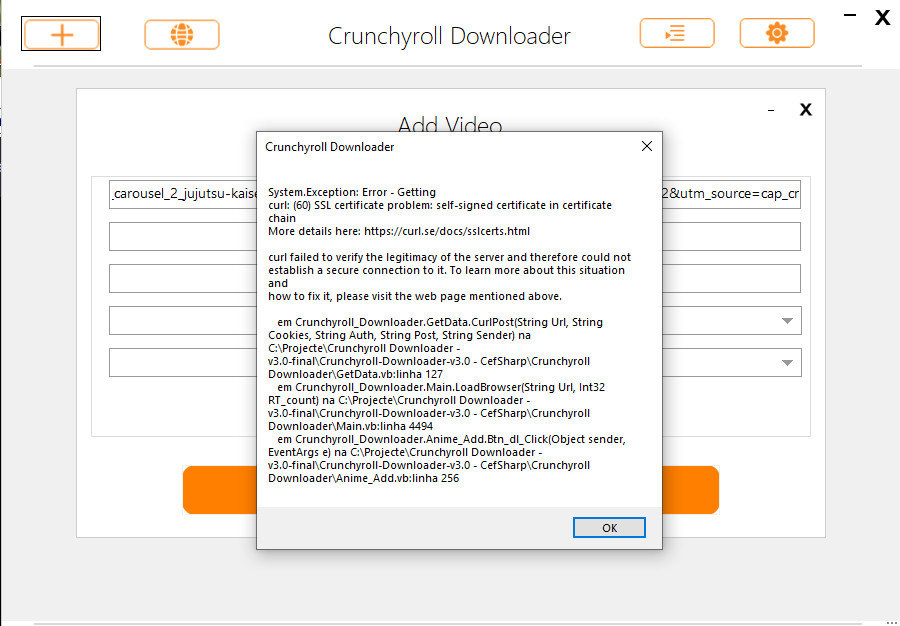 Cant Download Anything Systemexception Error Getting Culr 60 Ssl Certificate Problem 