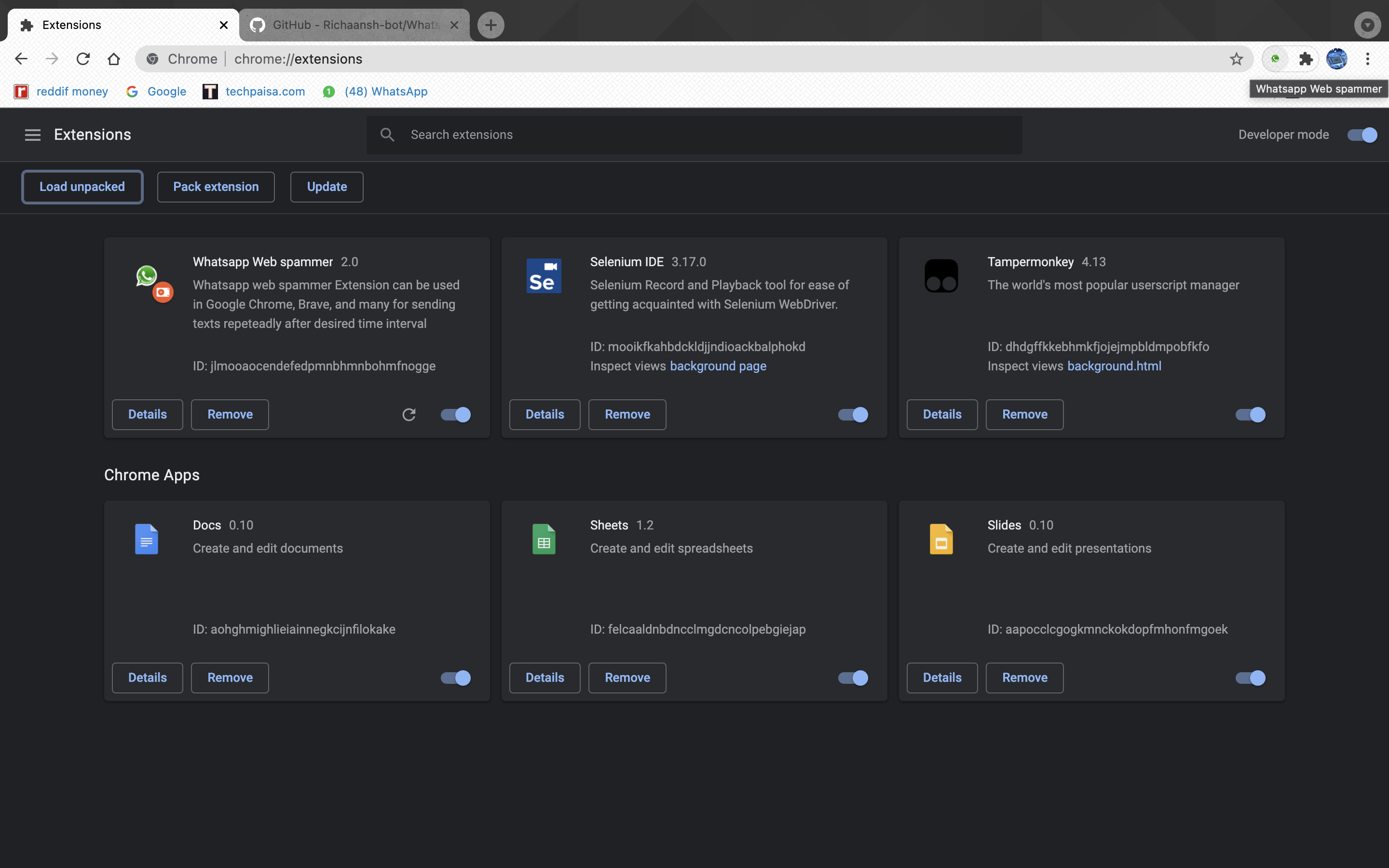 GitHub - Richaansh-bot/Whatsapp-Web-spammer-extension: Whatsapp web ...