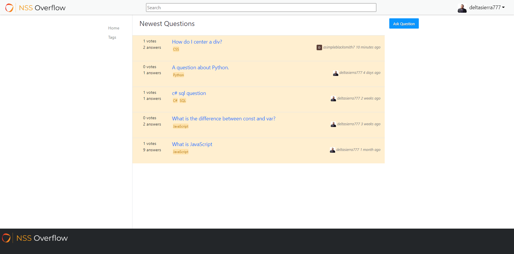 GitHub - dsitarek/NSS-Overflow
