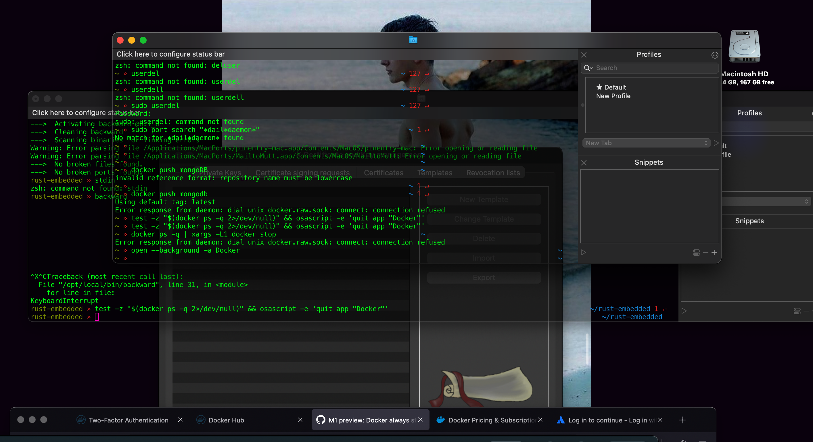 M1 Preview Docker Always Starting Dial Unix Dockerrawsock Connect No Such File Or 4724