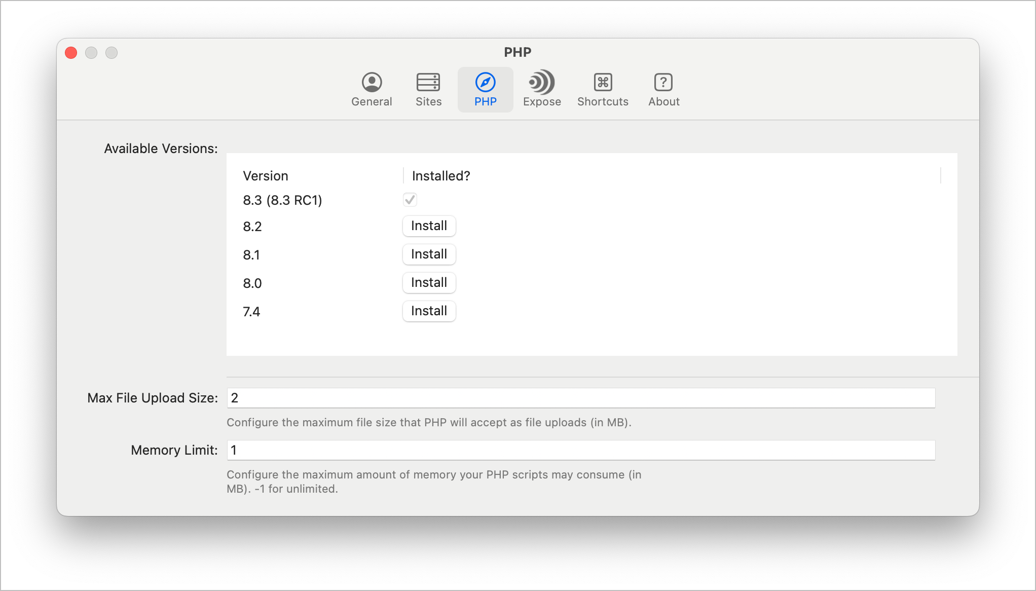 [bug] Sites Create New Application Can T Locate Php Wrong Version · Issue 233 · Beyondcode